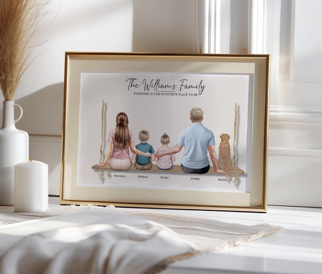 Custom Portrait Family Print, Personalised Gift for Family, Our Family ...