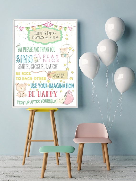Playroom rules poster nursery poster Playroom print play | Etsy