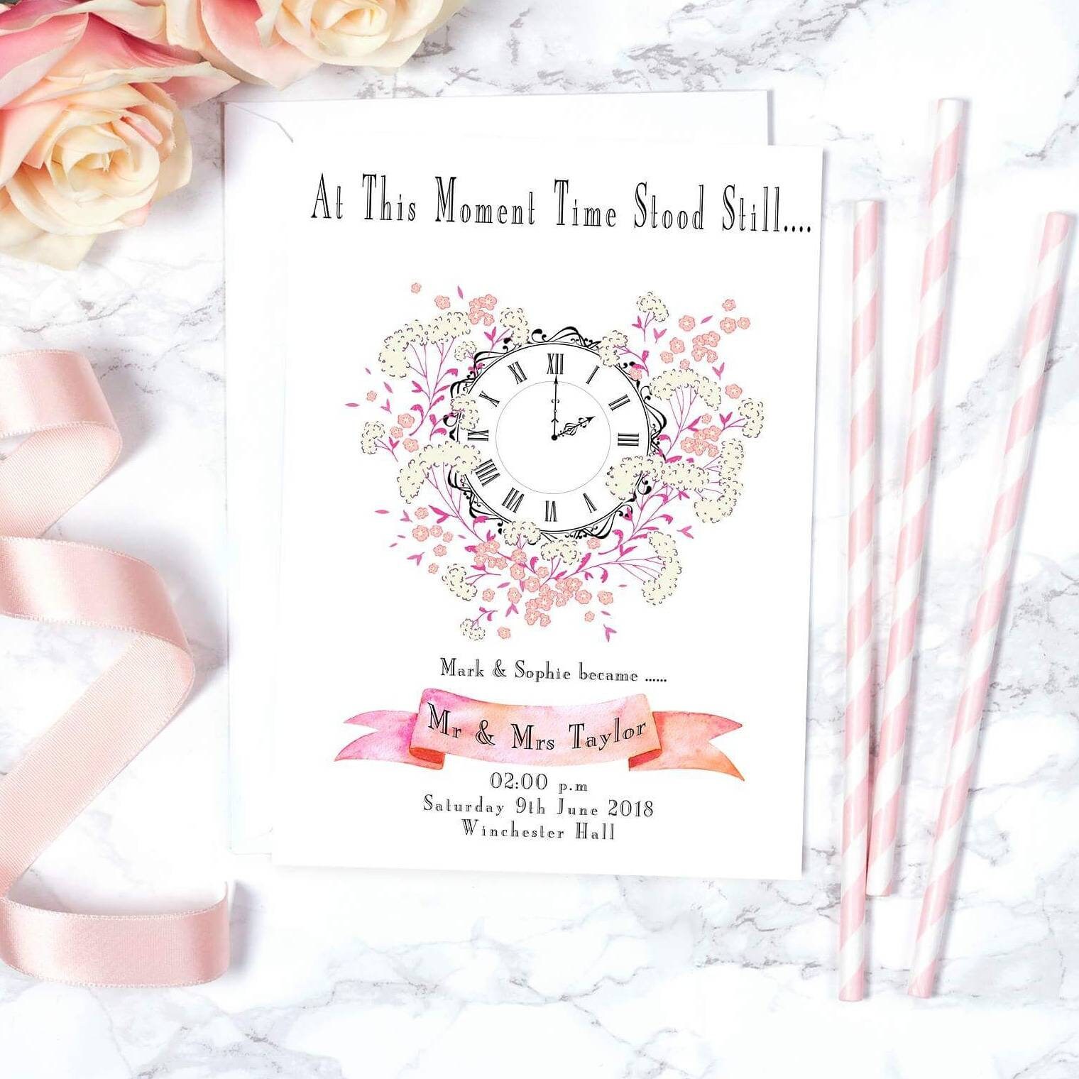 When Time Stood Still Clock Print, Birth Time Art, Mother's Day Print ...