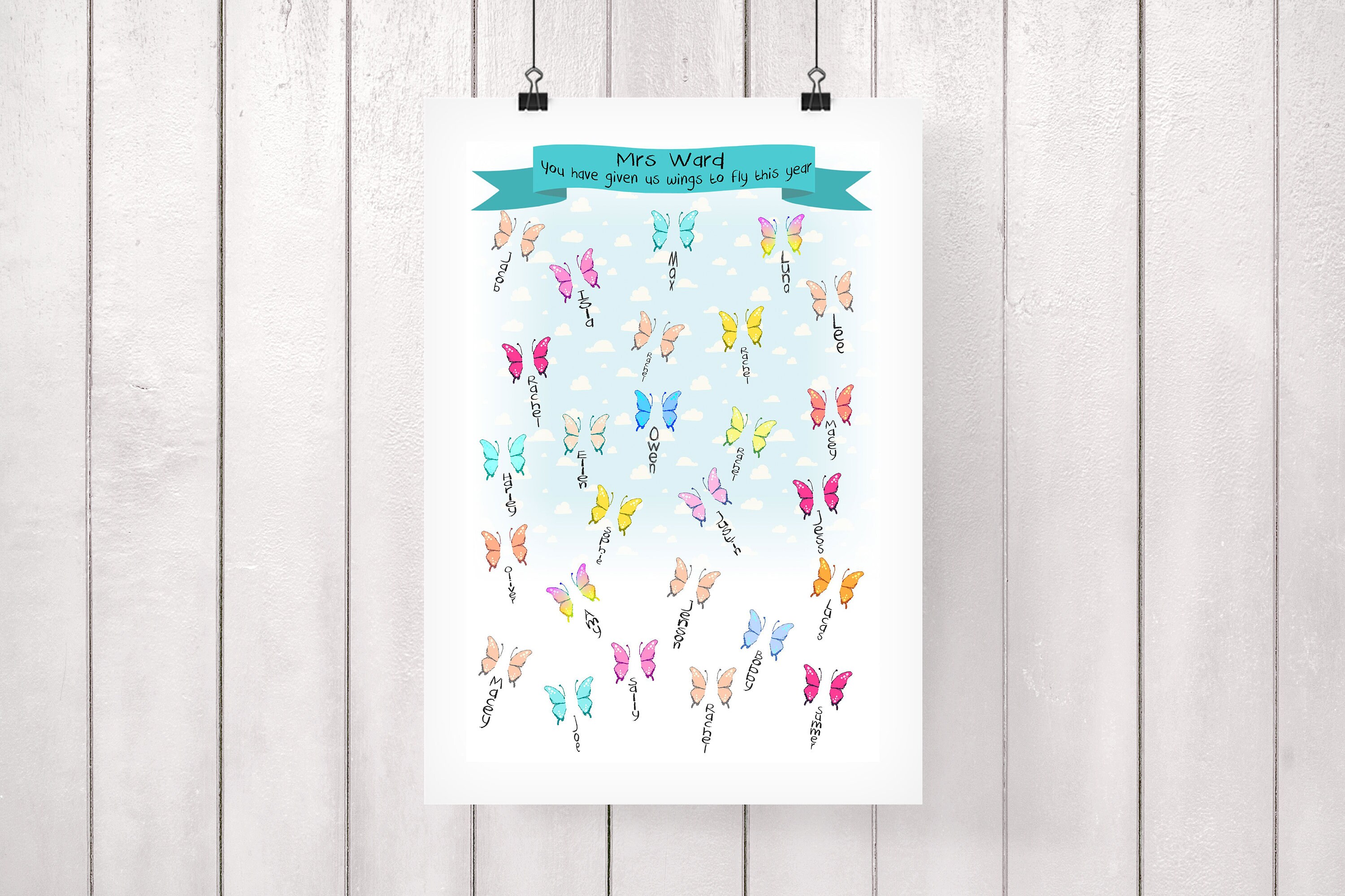 Butterfly Teacher Gift Wings to Fly Thank You Class - Etsy UK