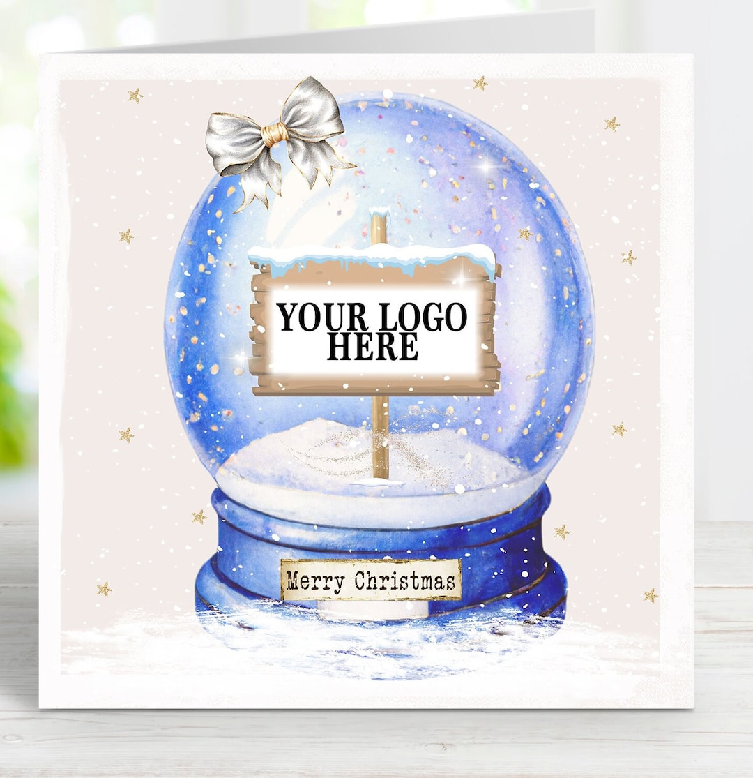 Business Logo Christmas Card, Christmas Scene Illustration, Customised ...