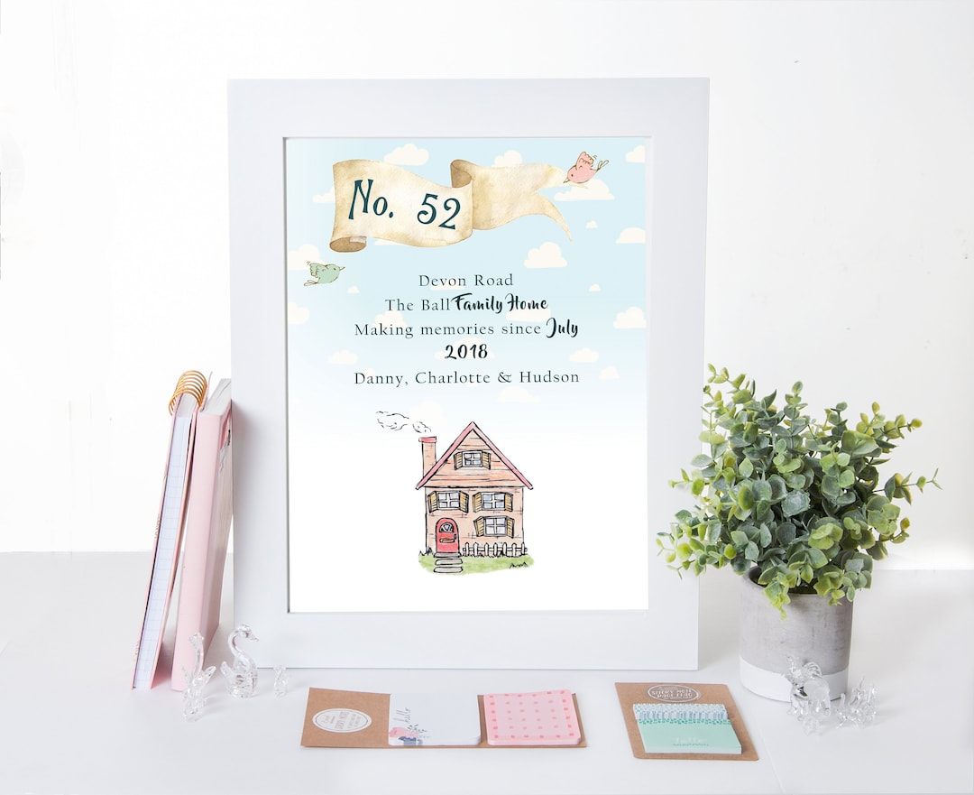Personalised Housewarming Gift, New Home Print, First Home, Home Gift ...