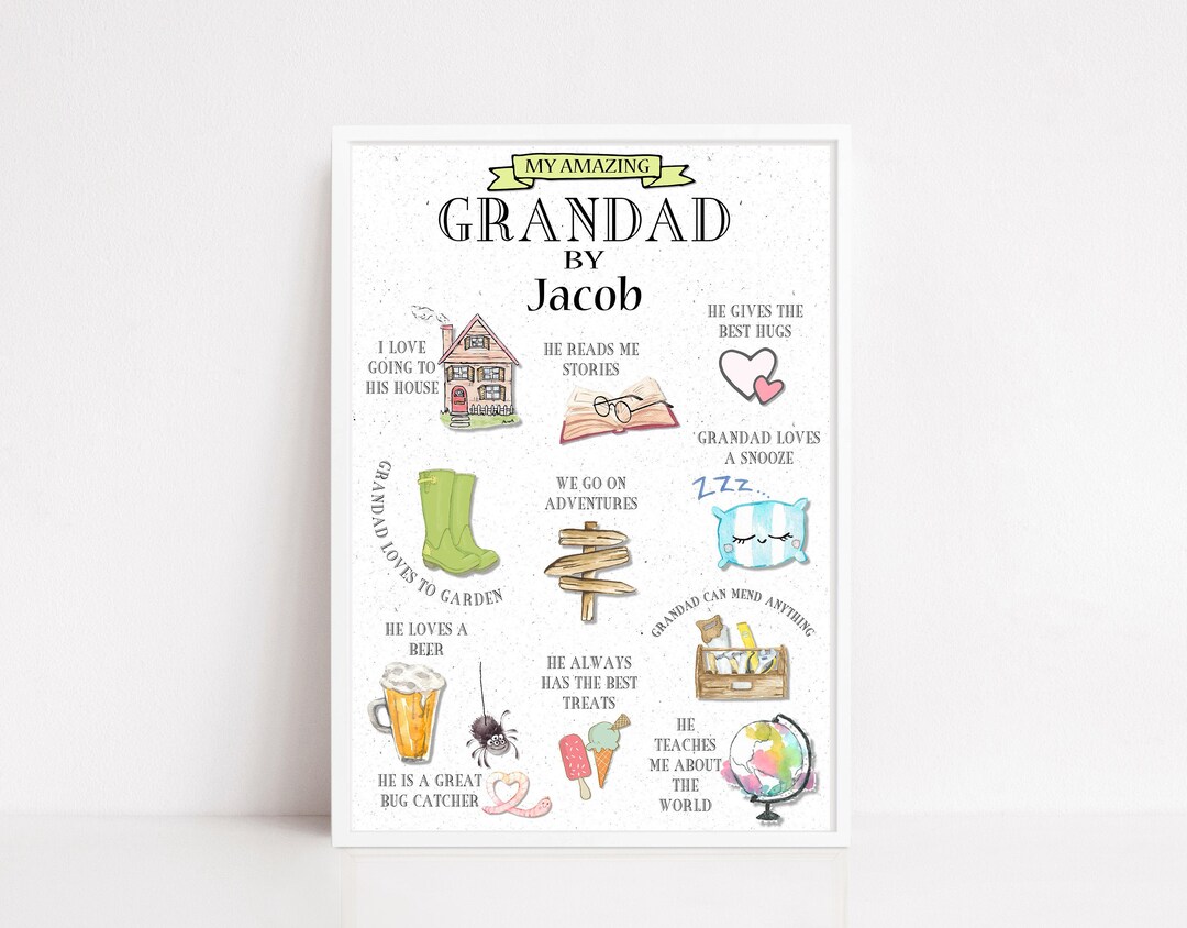 Grandad Personalised Gift, Father's Day, Best Grandpa, Gift From ...