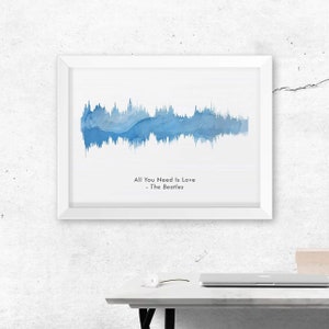 Sound Wave, Wall Art Gift, Music Gifts, Valentines, Song Lyrics, First ...