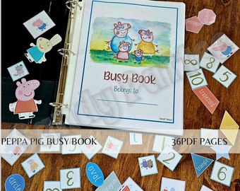 Peppa Pig Felt Busy Book/fabric Soft Quiet Book/educational Activity ...