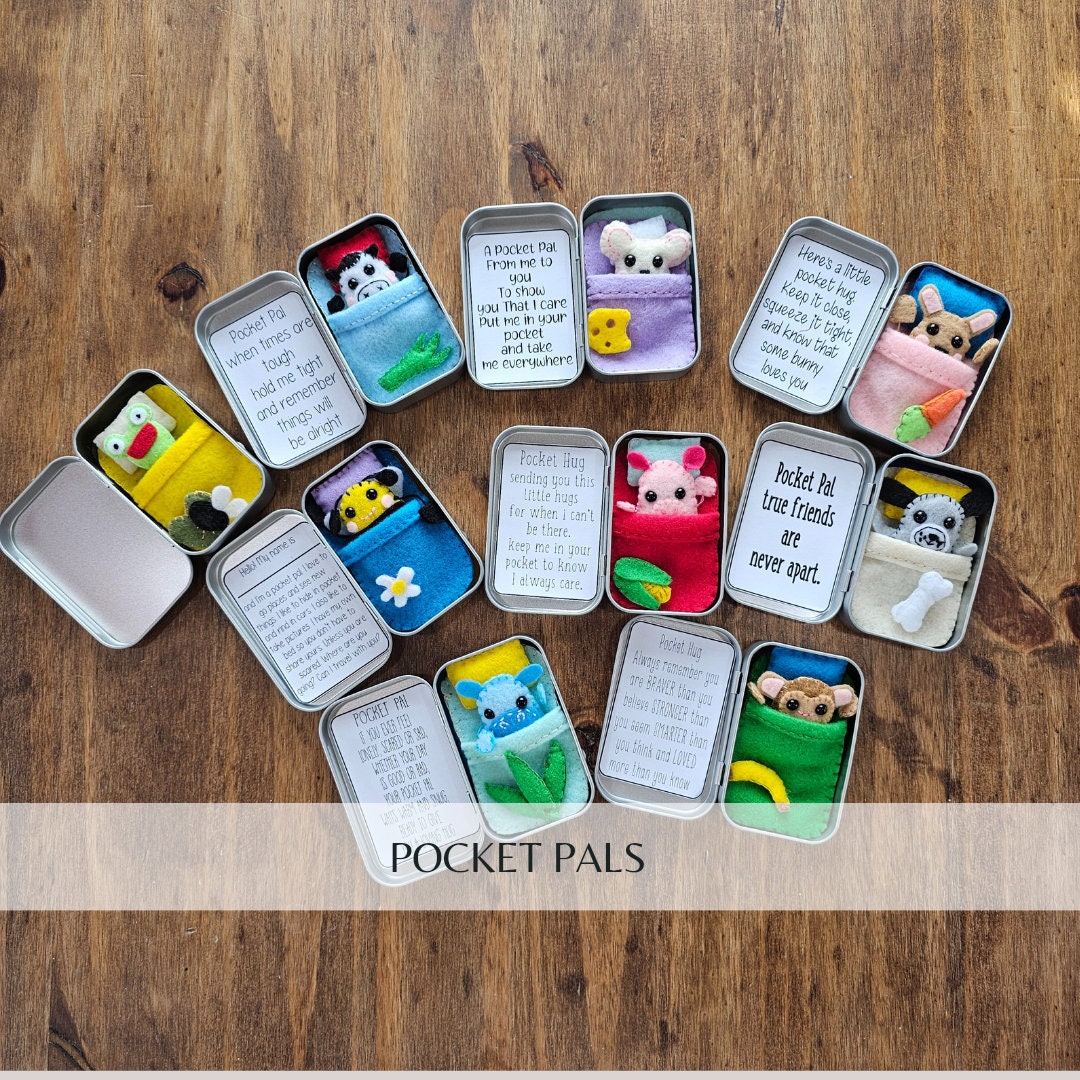 Pocket Pal, Tiny Tin Pals, Felt Animals, - Etsy
