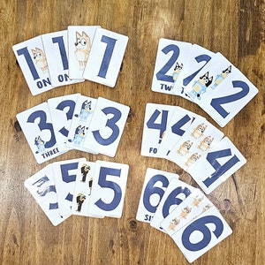 Bluey Number Flashcards, Blue Heeler, Flashcards, Learning Flashcards ...
