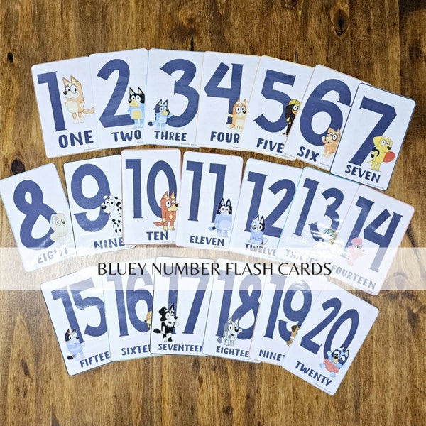 Bluey Number Clipart - Etsy
