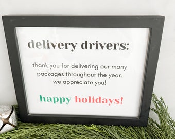 Delivery Driver Thank You Sign - Etsy