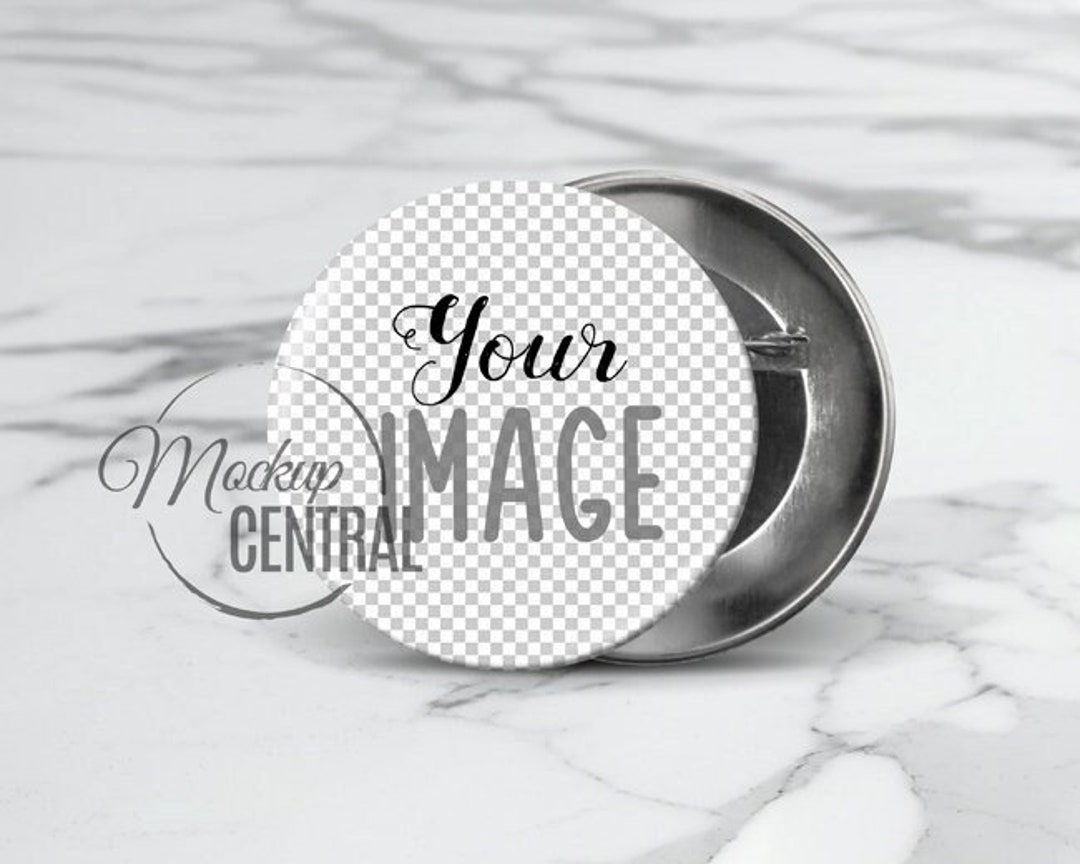 Round Button Mockup, Digital Photo, Clip on Circle Button Pin Product ...