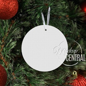 Blank White Round Christmas Ornament Mockup - Stock Photography ...