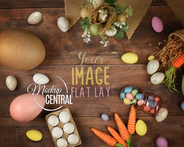Holiday Easter Flat Lay Photo Mockup Background Styled Stock | Etsy