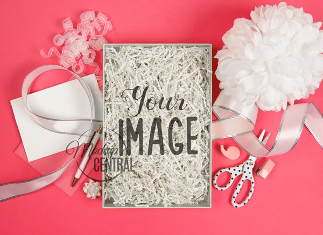 Open Product Gift Box Display Mockup Design, Top View Box Mockup ...