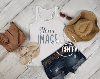 Blank White Tank Top Shirt Top Apparel Mockup Fashion Design - Etsy