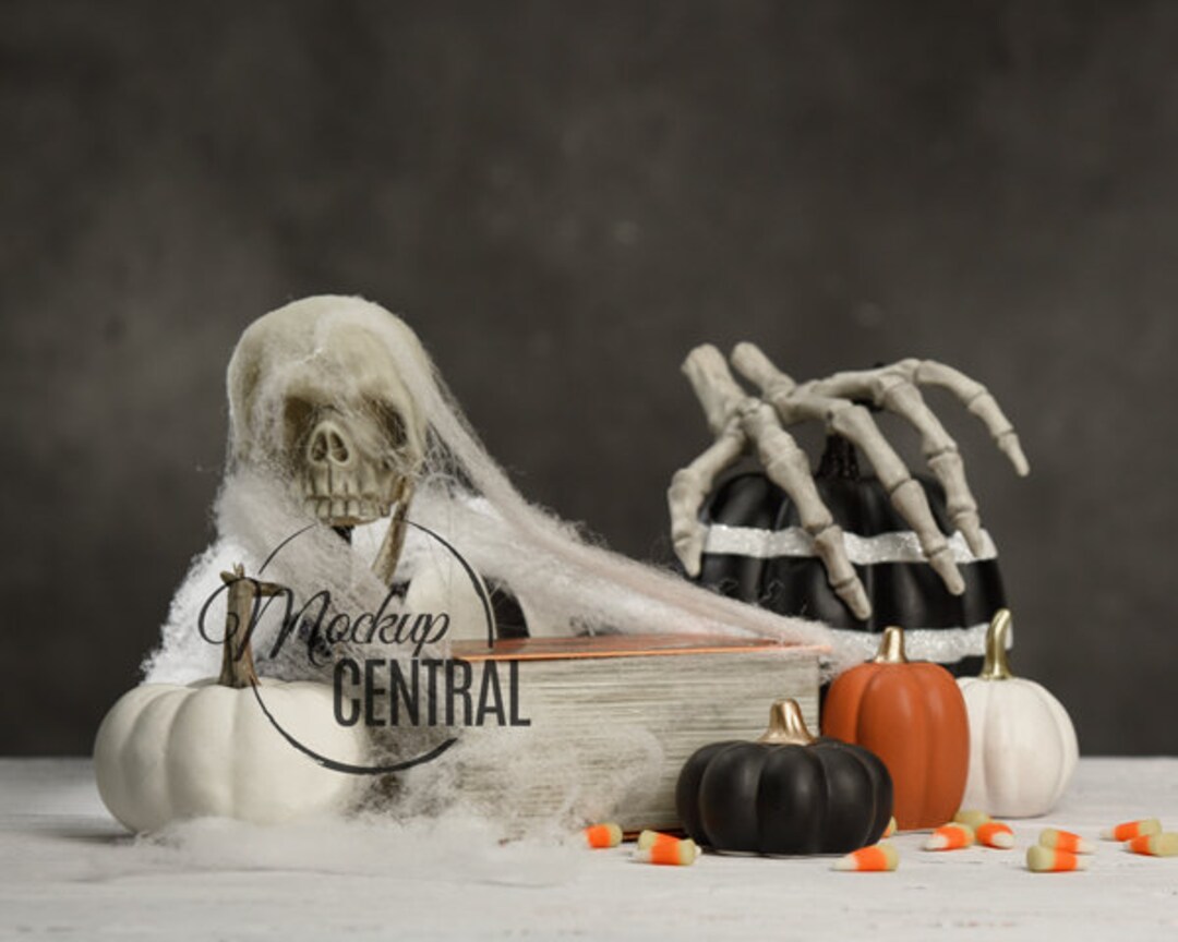 Scary Horror Halloween Table Product Background Mockup, Spooky Creepy ...