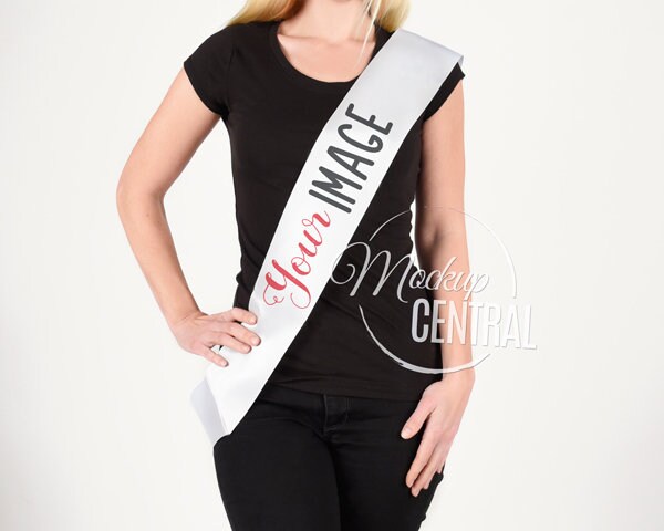 Blank White Party Sash Mockup, Wedding Bridal Bachelorette Sash Mock Up ...