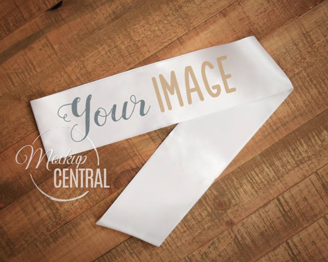 Blank White Party Sash Mockup, Wedding Bridal Bachelorette Sash Mock Up ...
