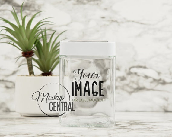 Clear Glass Container Jar Sticker Label Tag Mockup Design | Etsy