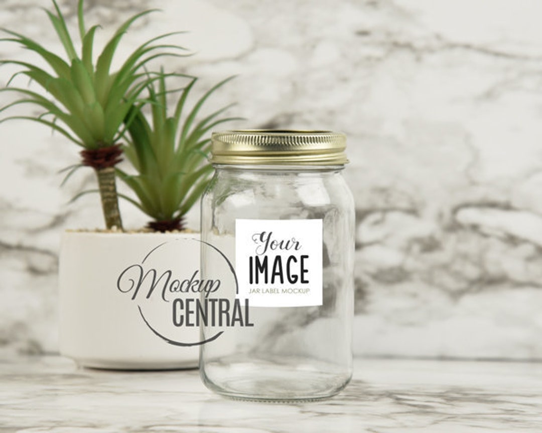 Mason Glass Jar Sticker Label Tag Mockup Design Template Photo, Tag ...