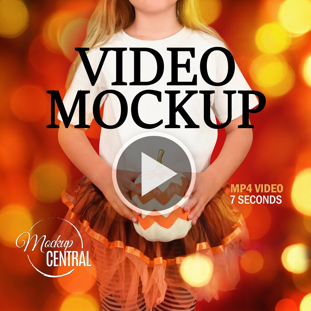 Trick or Treat Kids Video T-shirt MP4 Mockup, Halloween Child Shirt ...
