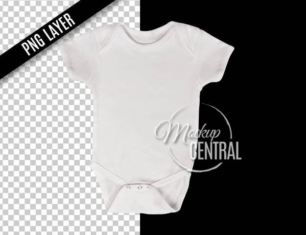 Transparent PNG Cutout Blank White Baby Onepiece Mockup | Etsy