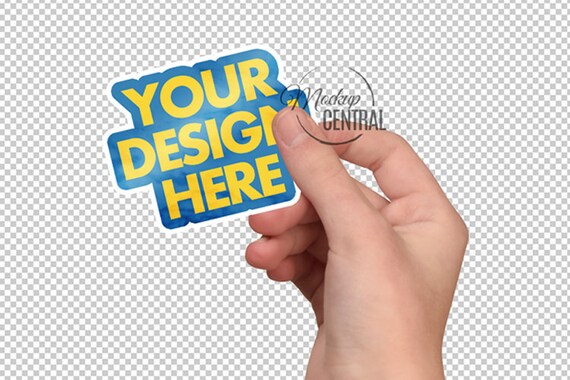 Hand Holding Mockup Isolated Sticker Product Thumb Display | Etsy