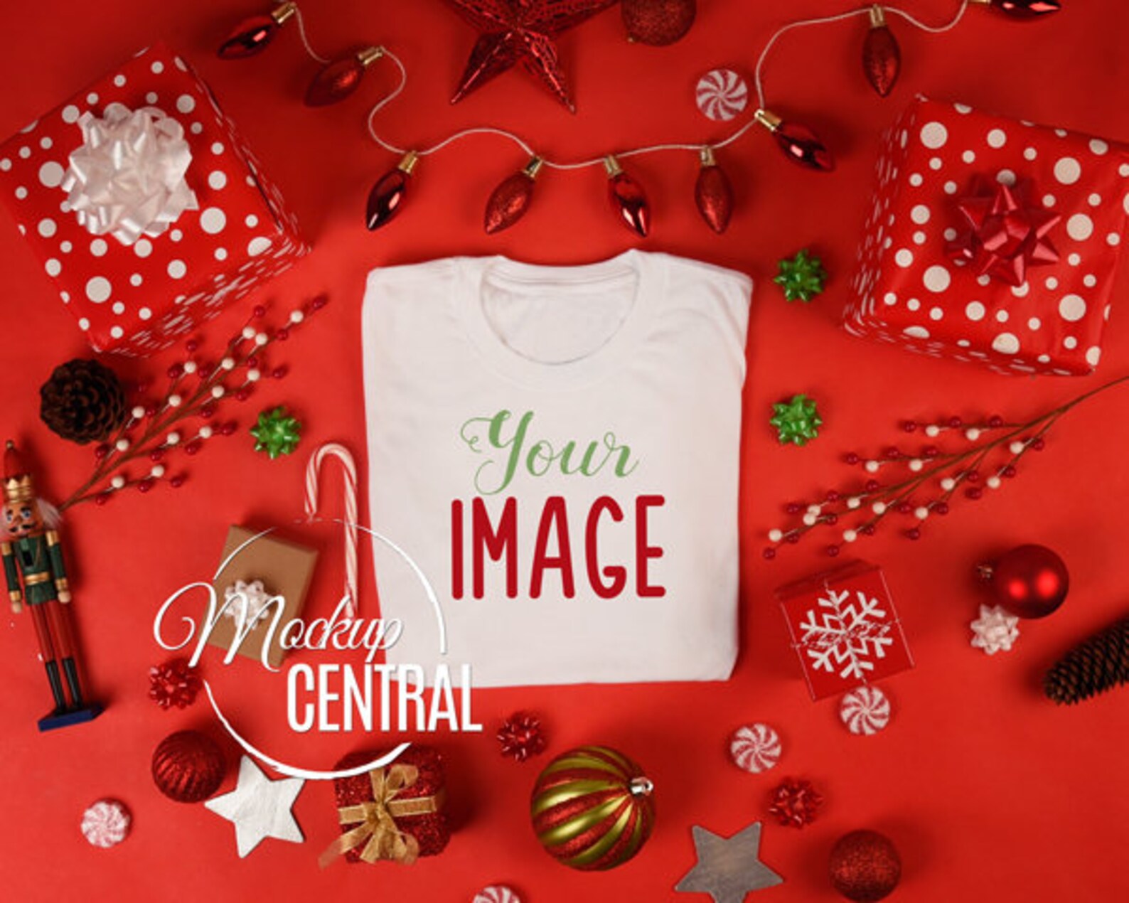 Blank White Top View T-shirt Flat Lay Christmas Apparel | Etsy