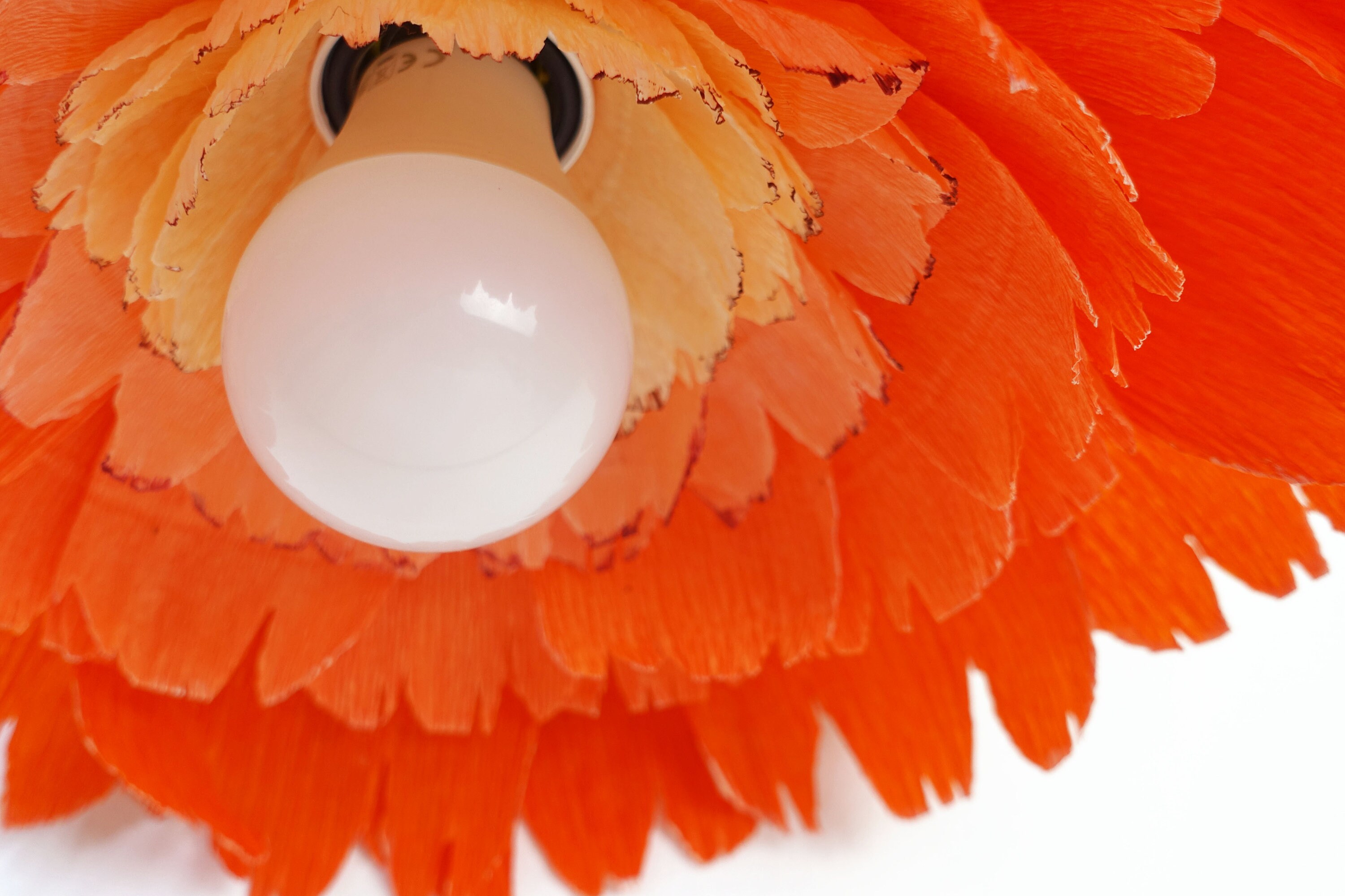 Orange Ceiling Lamp Flower Pendant Light Peony Lamp Flower - Etsy