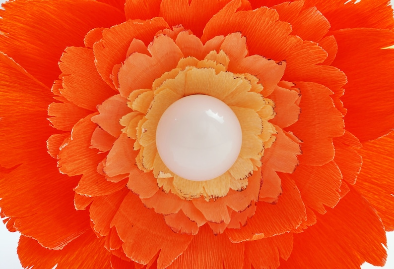 Orange Ceiling Lamp Flower Pendant Light Peony Lamp Flower - Etsy