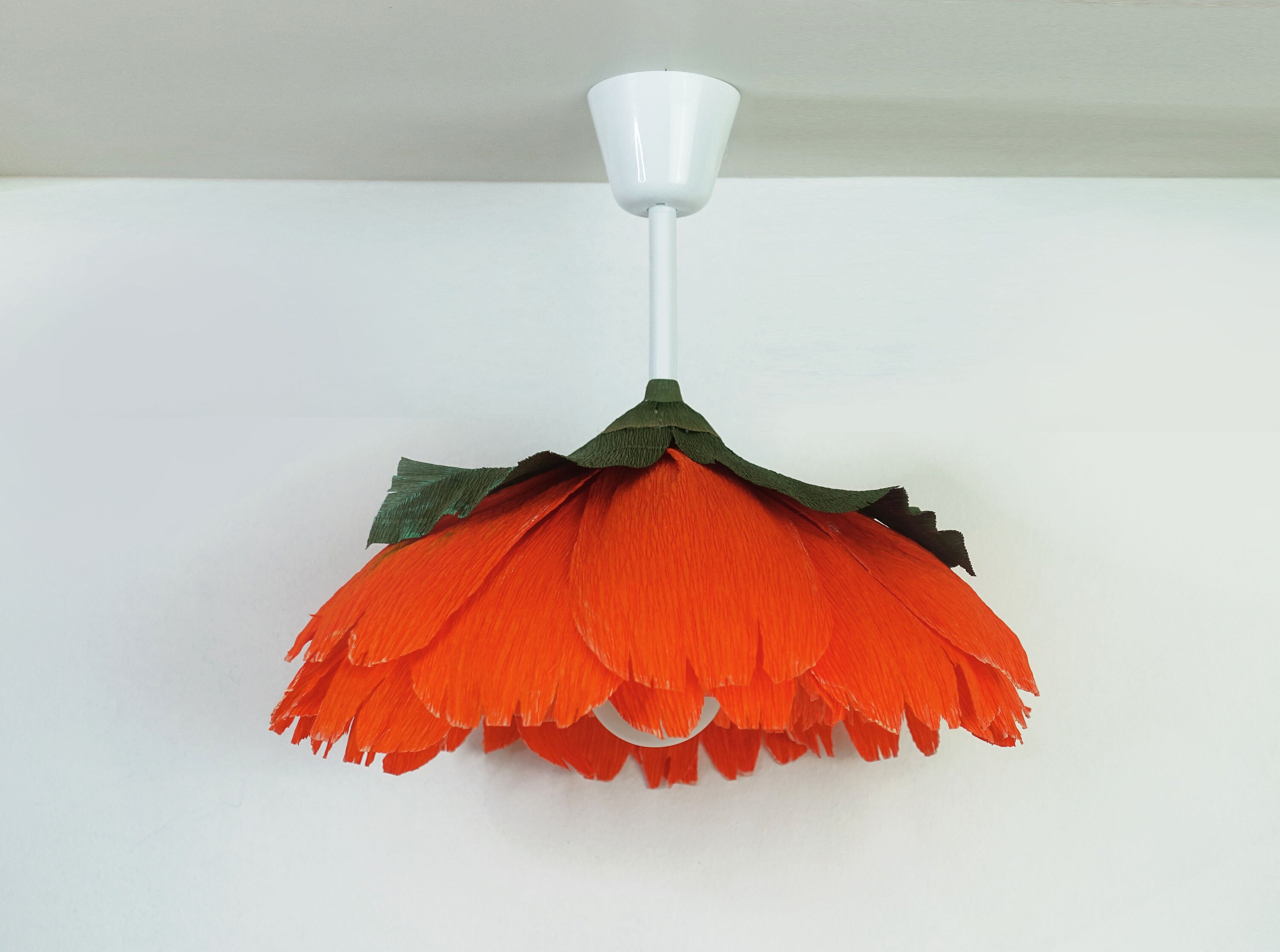 Orange Ceiling Lamp Flower Pendant Light Peony Lamp Flower - Etsy