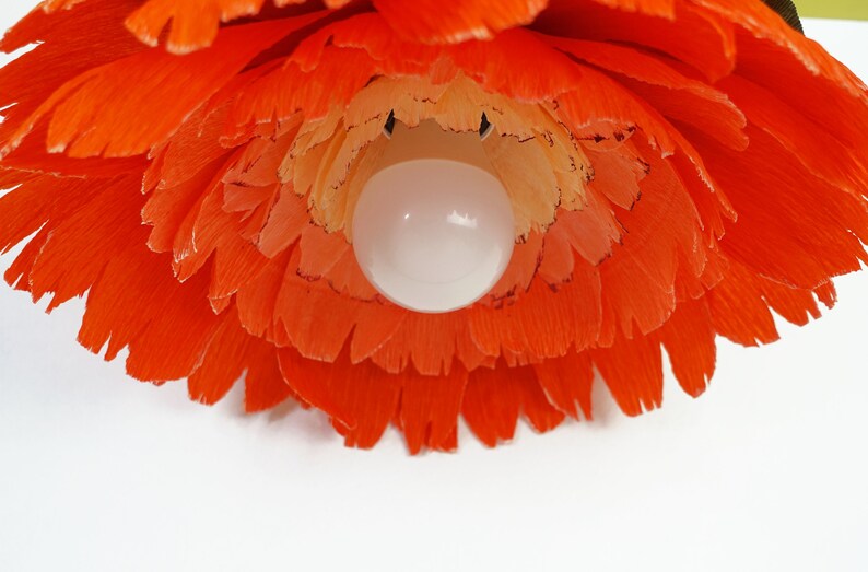 Orange Ceiling Lamp Flower Pendant Light Peony Lamp Flower - Etsy
