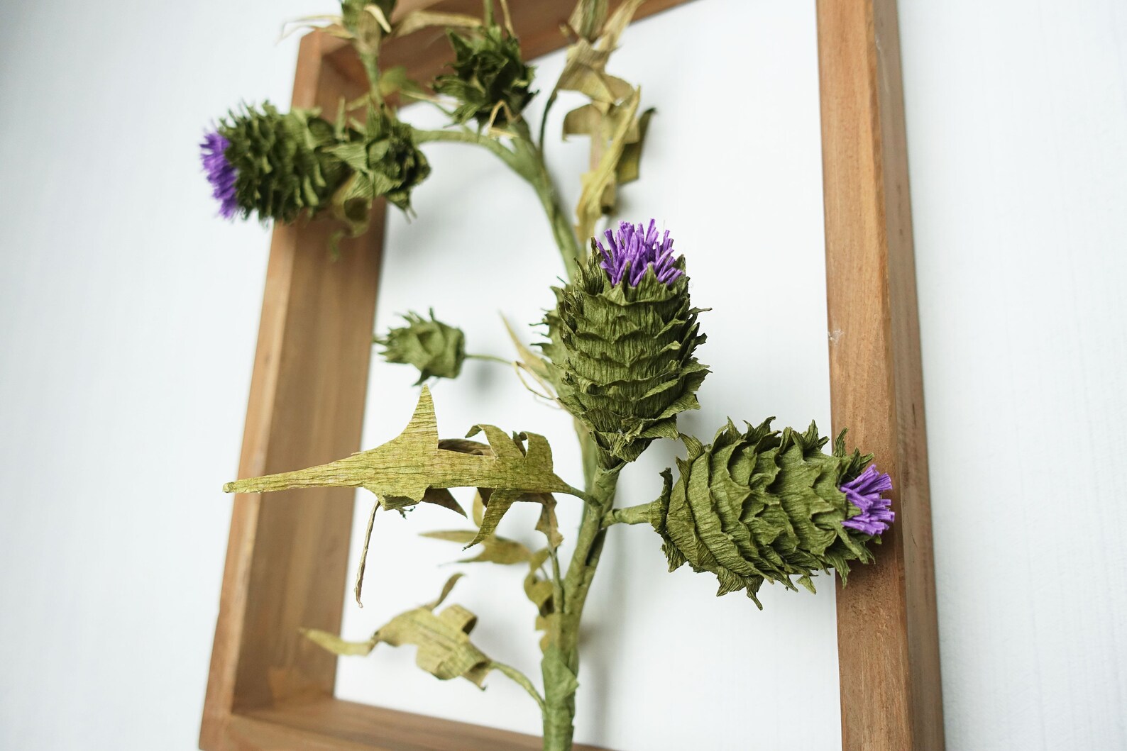 Thistle Wall Art, Framed Botanical Art, Floral Decor, 3D Wall Art ...