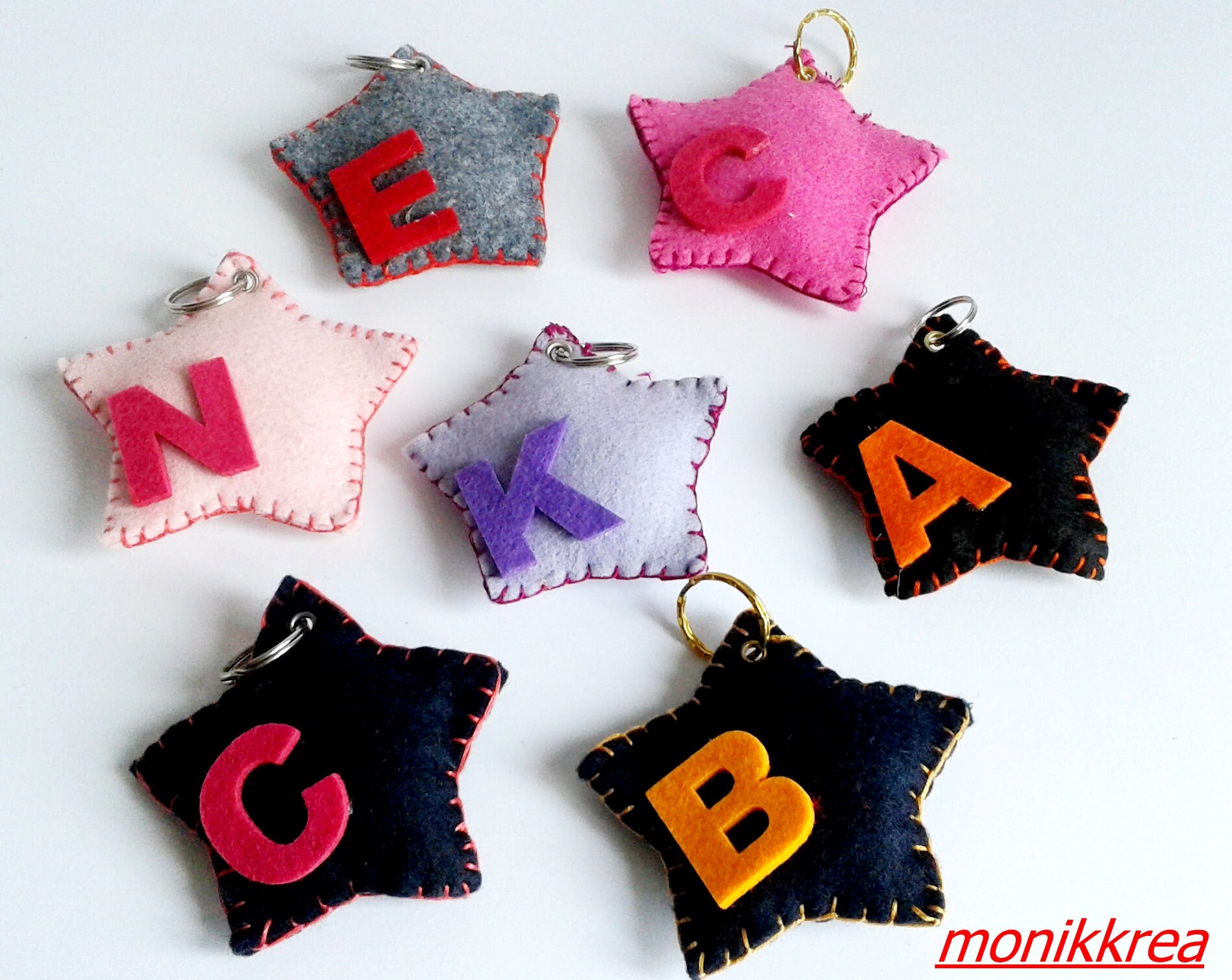 Keychain for men, keychain with initial, Initial Keychain, Felt ...