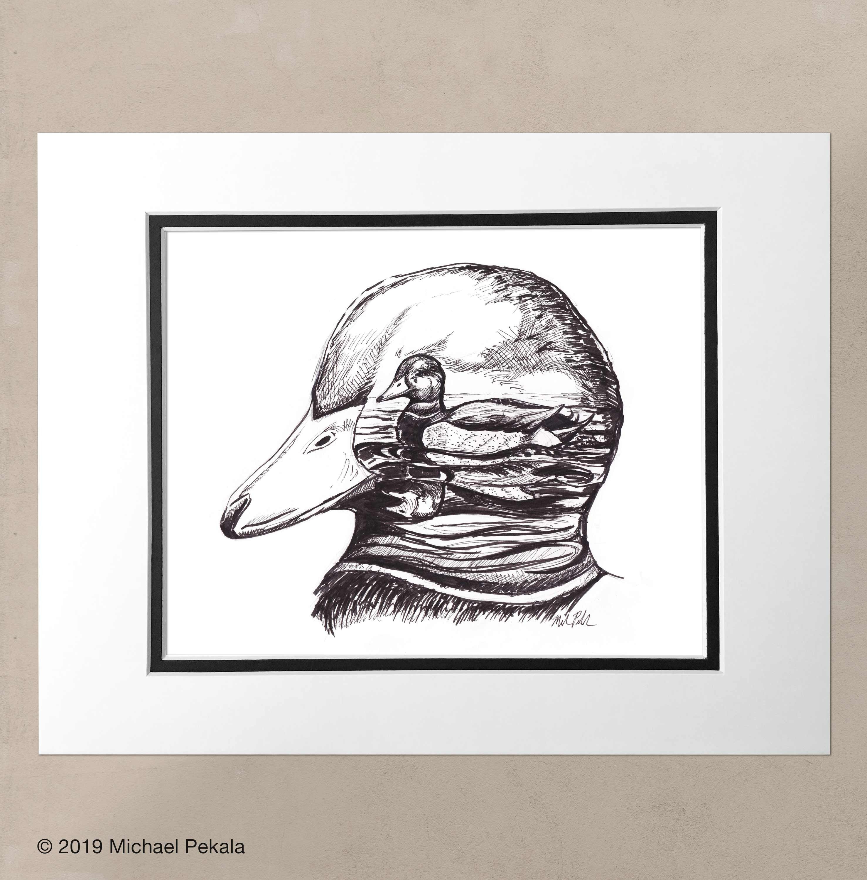 The Duck, Pen and Ink Drawing, Illustration, 8x10 Print, Archival ...
