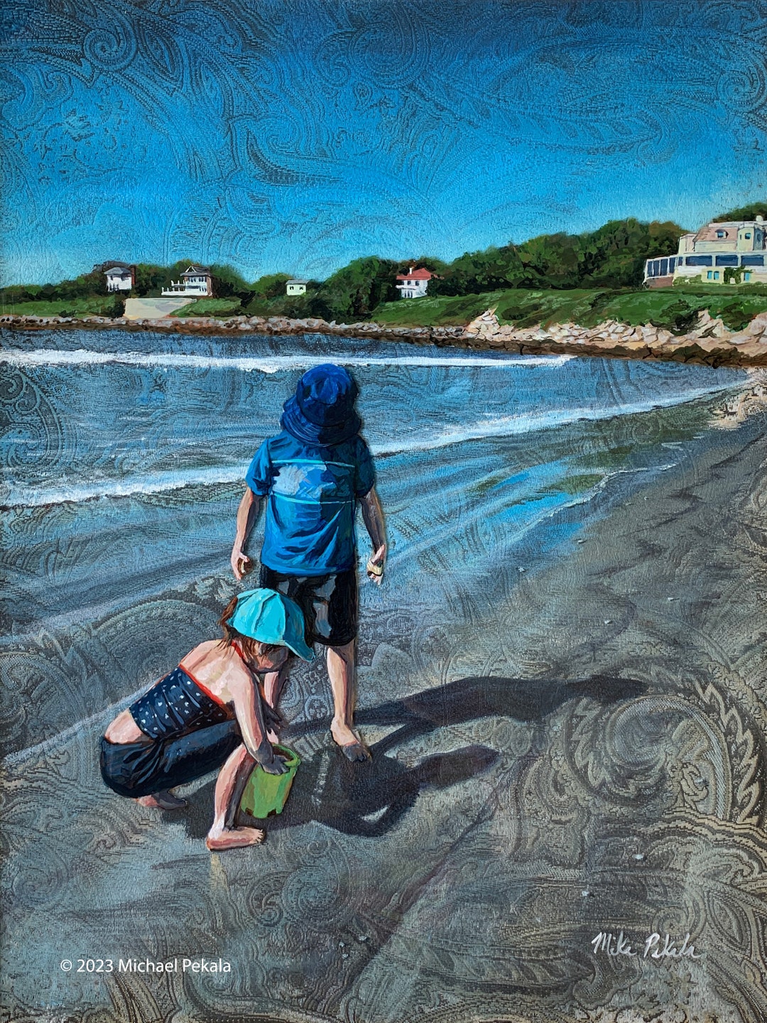 A Day at the Beach, Newport RI Beach Scene, Children Playing on the ...