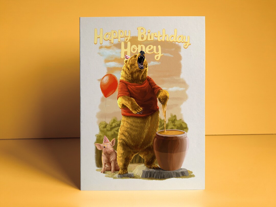 Winnie the Pooh Bear Pun Birthday Card - Etsy UK