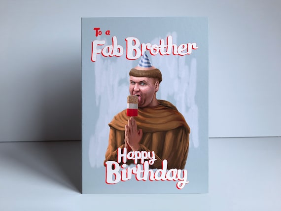 Funny Brother Birthday Card Fab Monk Pun | Etsy UK
