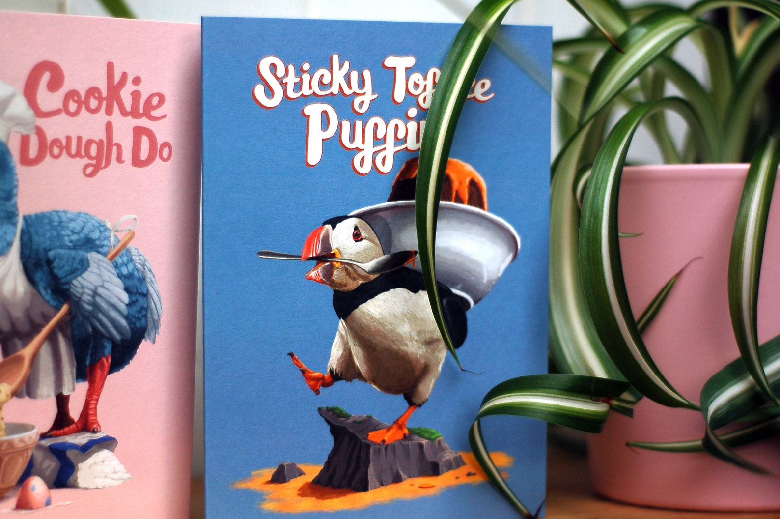 Puffin Card Sticky Toffee Pudding Food Pun | Etsy UK