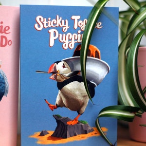 Puffin Card Sticky Toffee Pudding Food Pun | Etsy UK