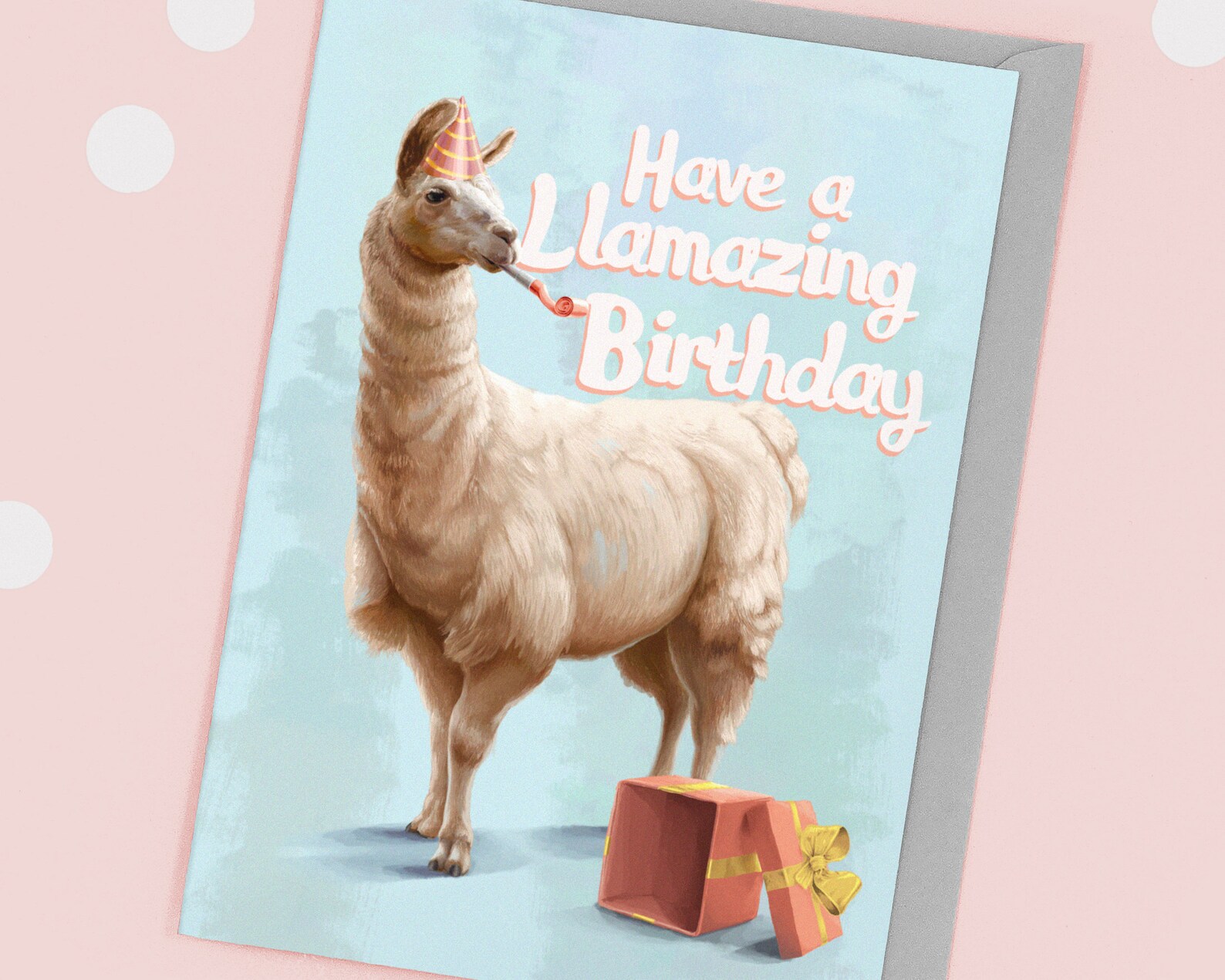 Cute Llama Pun Birthday Card Funny Illustration | Etsy