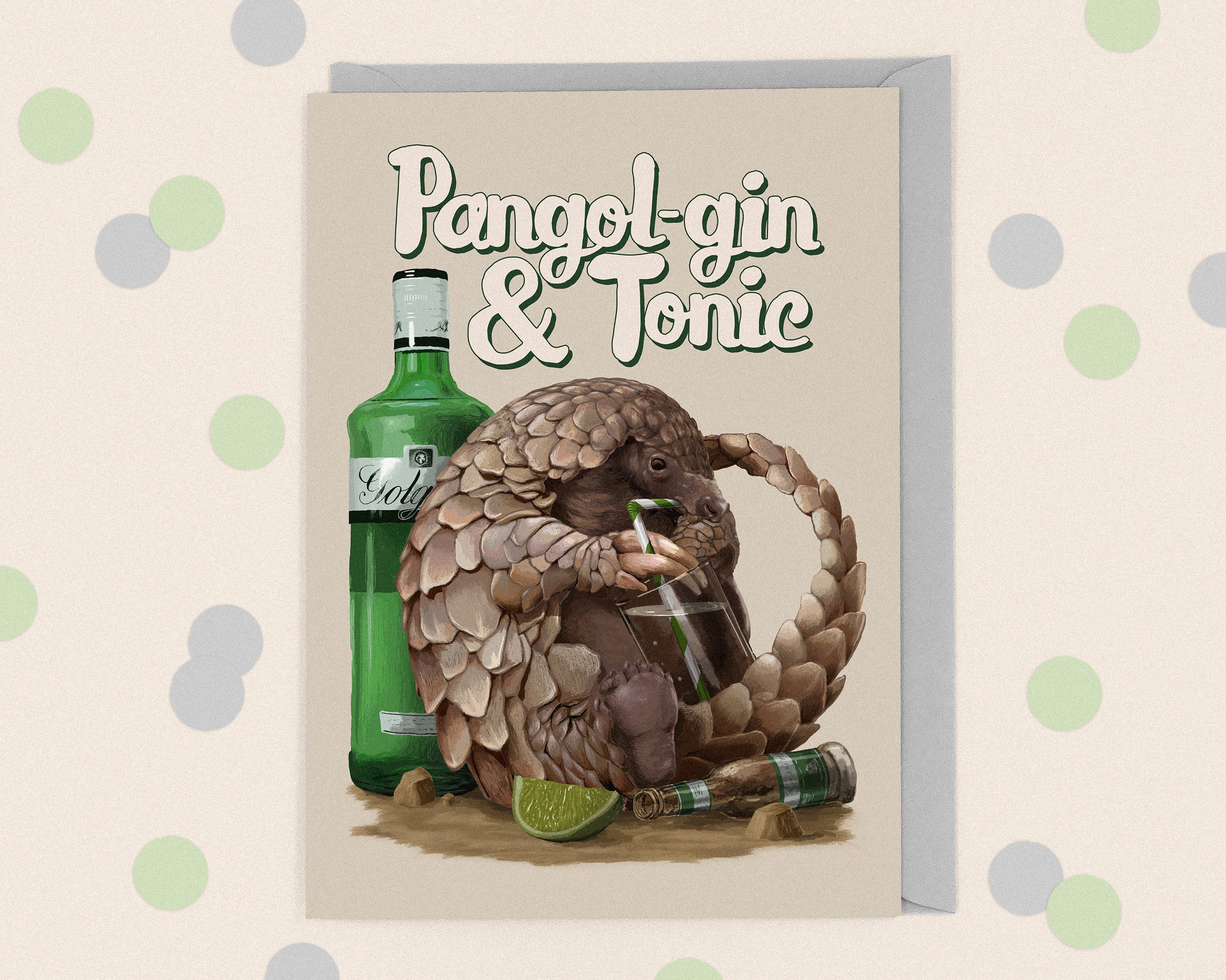 Funny Pangolin Gin and Tonic Lover Pun Birthday Card - Etsy UK