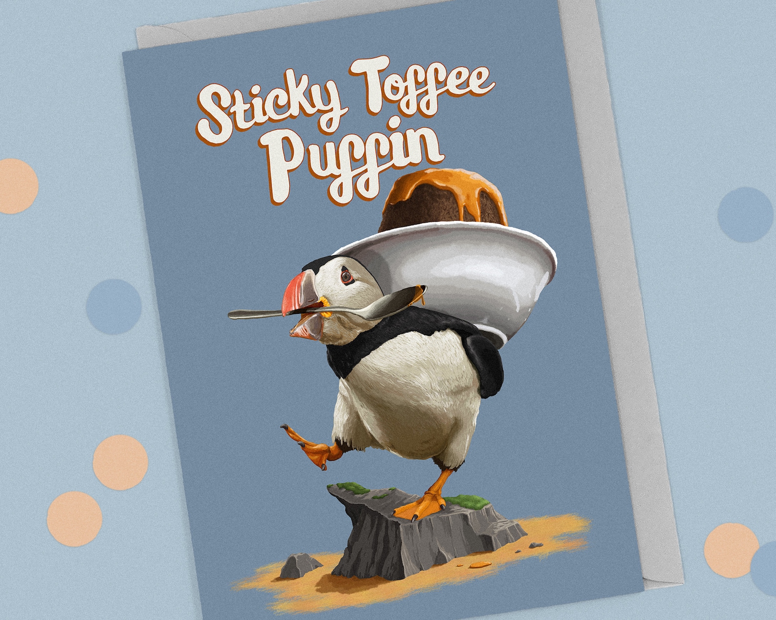 Puffin Card Sticky Toffee Pudding Food Pun - Etsy