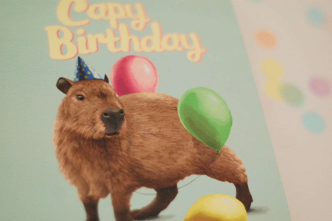 Capybara Funny Pun Happy Birthday Card Capy - Etsy UK