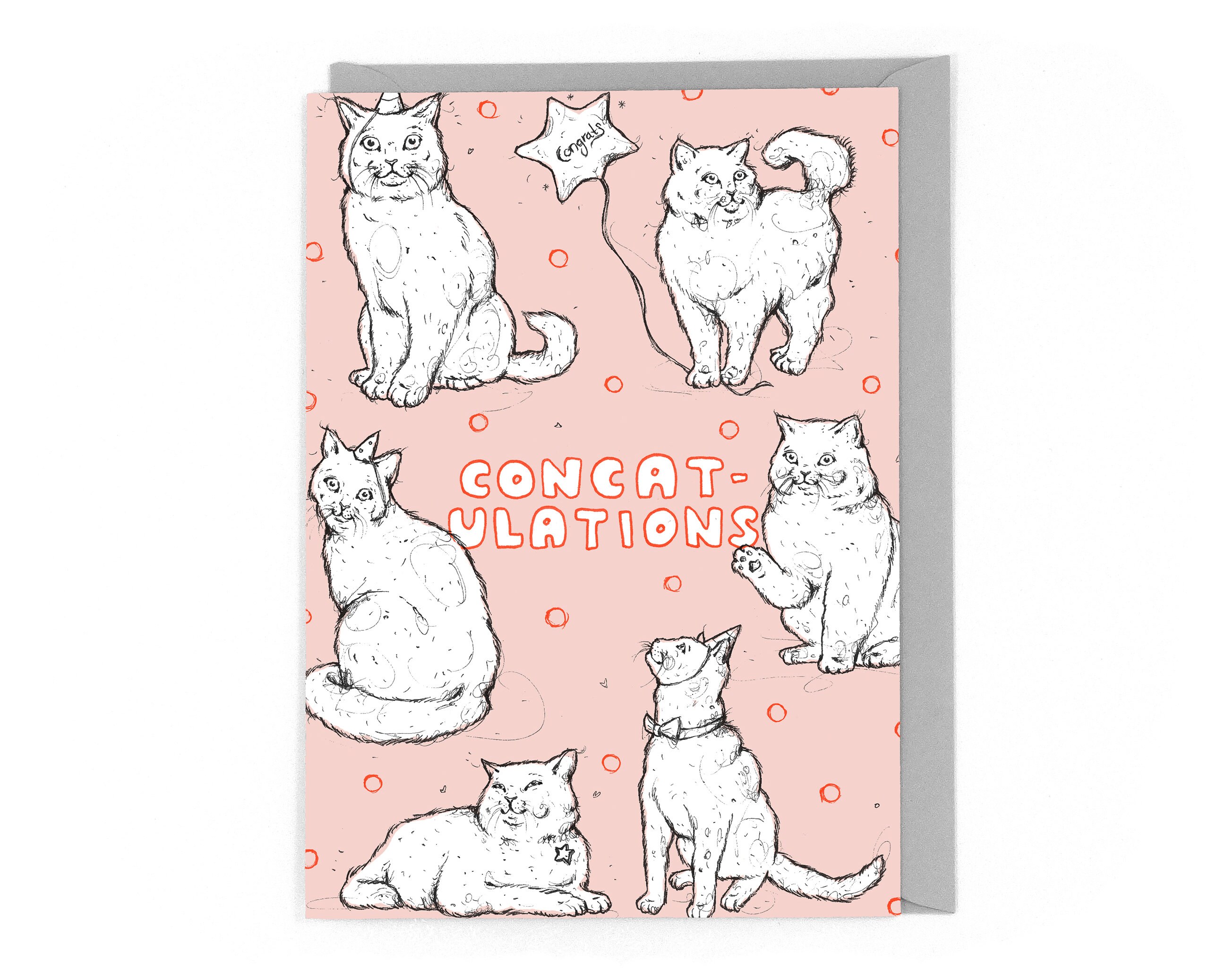 Cat Congratulations Card Pun New Job | Etsy