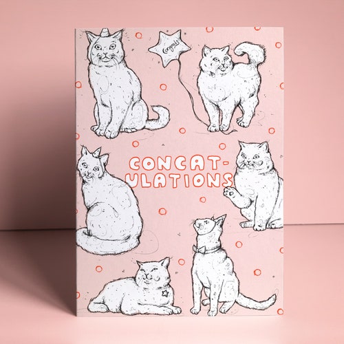 Funny Cat Well Done Congratulations or New Job Card A6 - Etsy UK