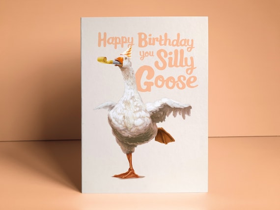 Silly Goose Funny Birthday Card Party Animal | Etsy