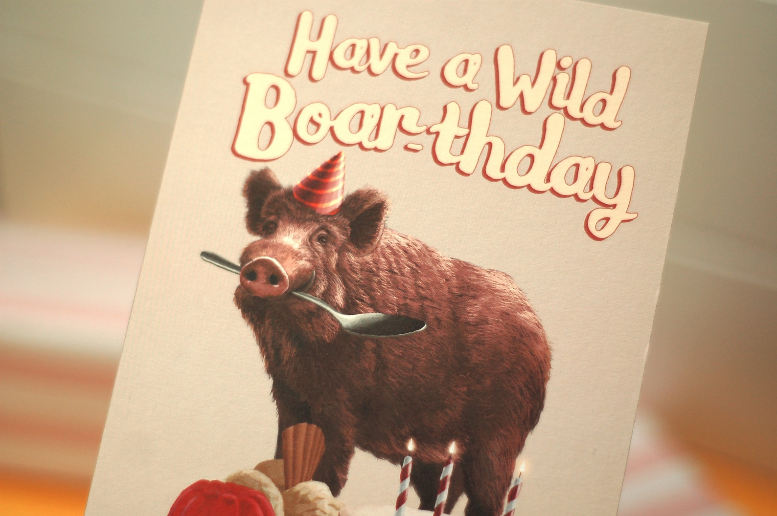 Funny Wild Animal Birthday Card Party Boar Foodie Cake Pun - Etsy