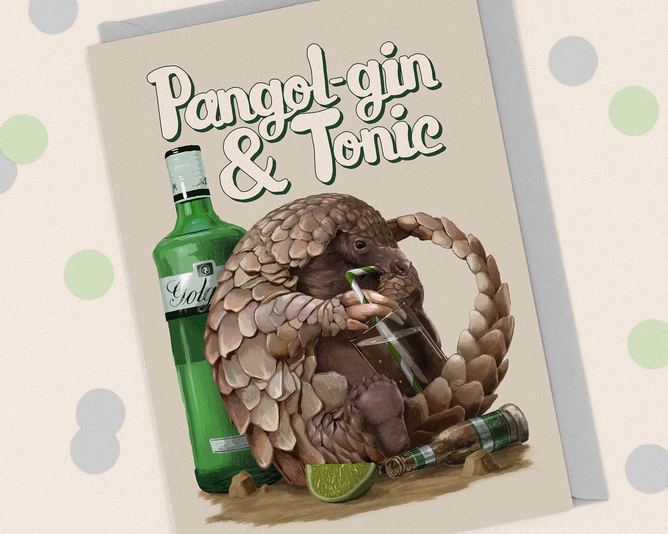 Funny Pangolin Gin and Tonic Lover Pun Birthday Card - Etsy UK