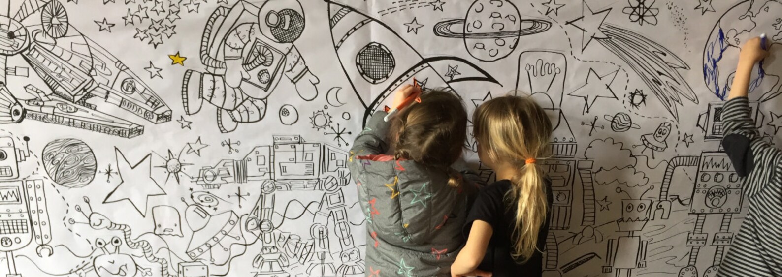 SPACE FINAL FRONTIER Children's Giant Colouring Poster birthday - Etsy