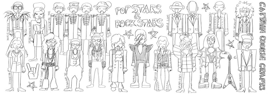 ROCK & POP STARS - Children's Giant Colouring Poster - Party Fun - Etsy